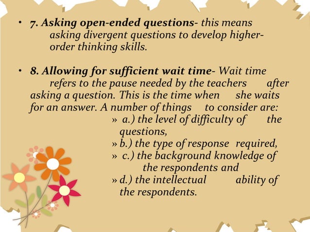 Effective questioning and reacting techniques | PPT | Educational ...