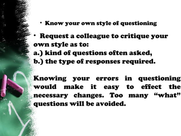 Effective questioning and reacting techniques | PPT | Educational ...