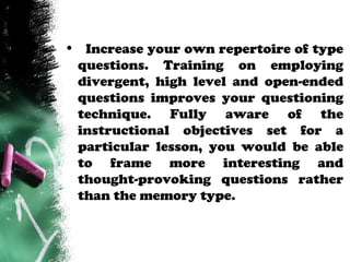 Effective questioning and reacting techniques | PPT