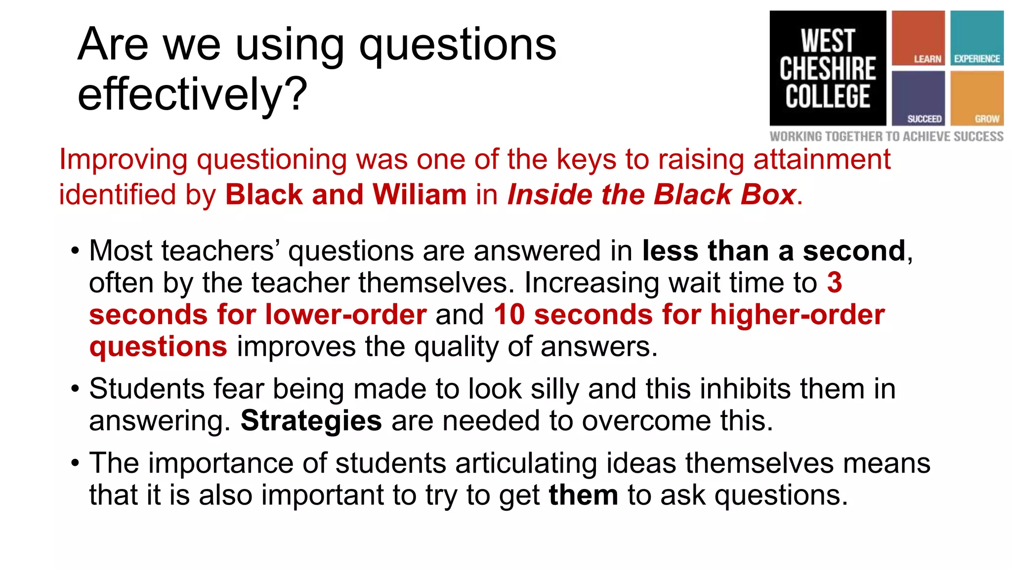 Effective Questioning | PPTX
