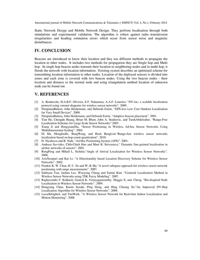 Effective range free localization scheme for wireless sensor network | PDF