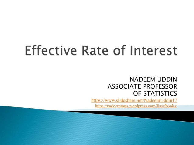 Effective rate of interest | PPTX