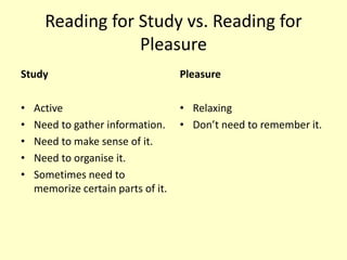 Effective reading - study skills | PPT
