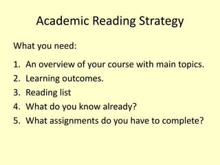 Effective reading - study skills | PPTX