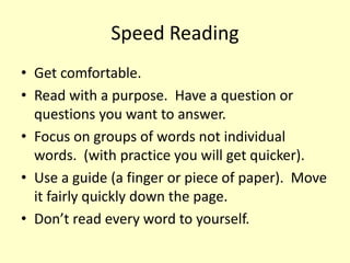 Effective reading - study skills | PPT