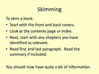 Effective reading - study skills | PPTX