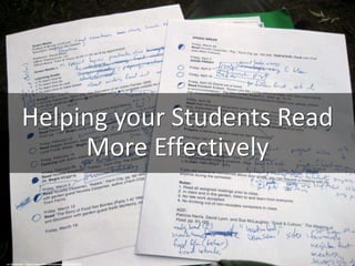 Effective Reading: Tips for College Students | PPT
