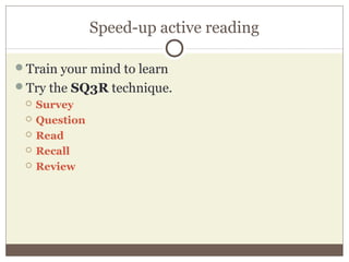 Effective reading skills | PPT