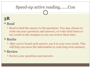 Effective reading skills | PPT