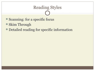 Effective reading skills | PPT