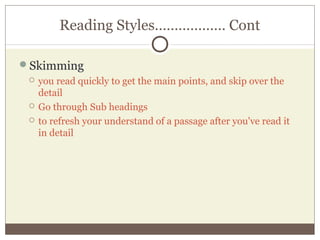Effective reading skills | PPT
