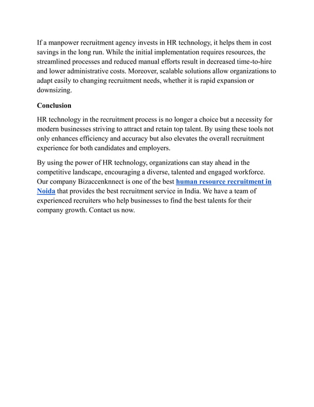 5 Effective Reasons to use HR Technology in Your Recruitment Process | PDF