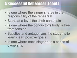 Effective Rehearsal Leadership | PDF