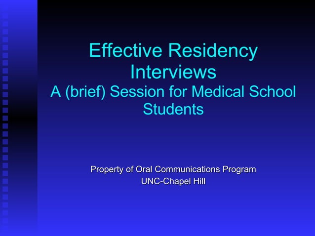 Effective Residency Interviews 2008 | PPT