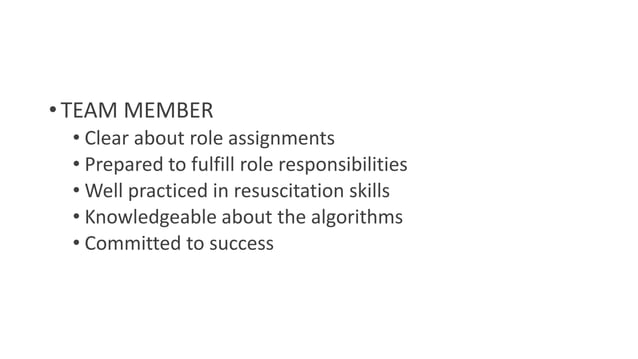 EFFECTIVE RESUSCITATION AND TEAM DYNAMICS.pptx | First Aid | Injuries
