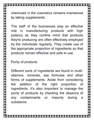 Effective role of cosmetic contract manufacturing | DOCX