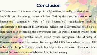 Effective role of e governance in Afghanistan | PDF