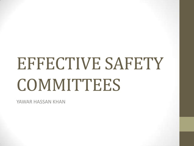Effective safety committees | PPTX