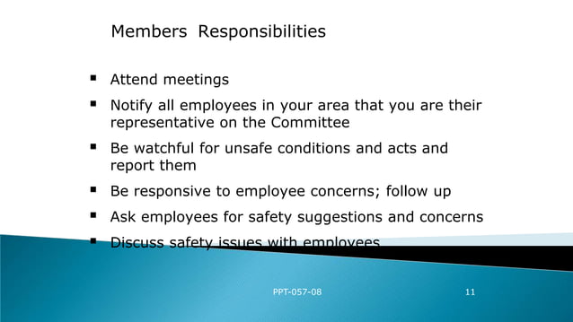 EFFECTIVE SAFETY & HEALTH COMMITTEE.pptx | Human Resources | Business