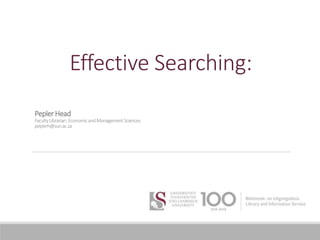 Logistics Management 214 - Effective searching | PPTX