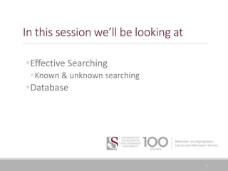 Logistics Management 214 - Effective searching | PPTX