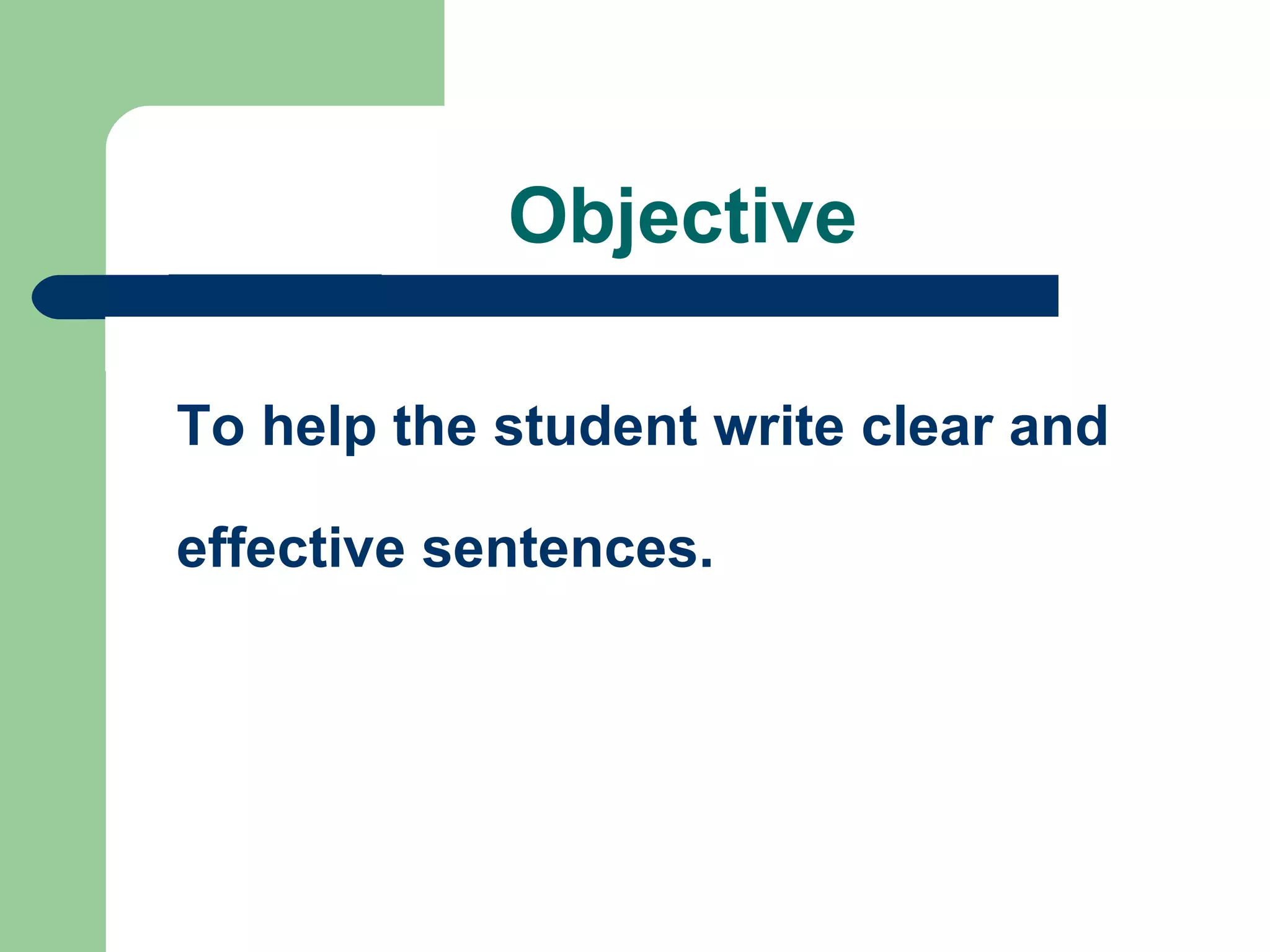 Writing Effective Sentences | PPT