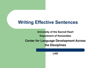 Writing Effective Sentences | PPT