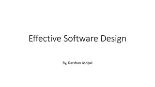 Effective Software Design | PPT