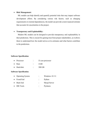 Effective Software Effort Estimation Leveraging Machine Learning For