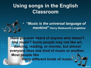 Using songs effectively in class | PPT | Children\'s Music | Music