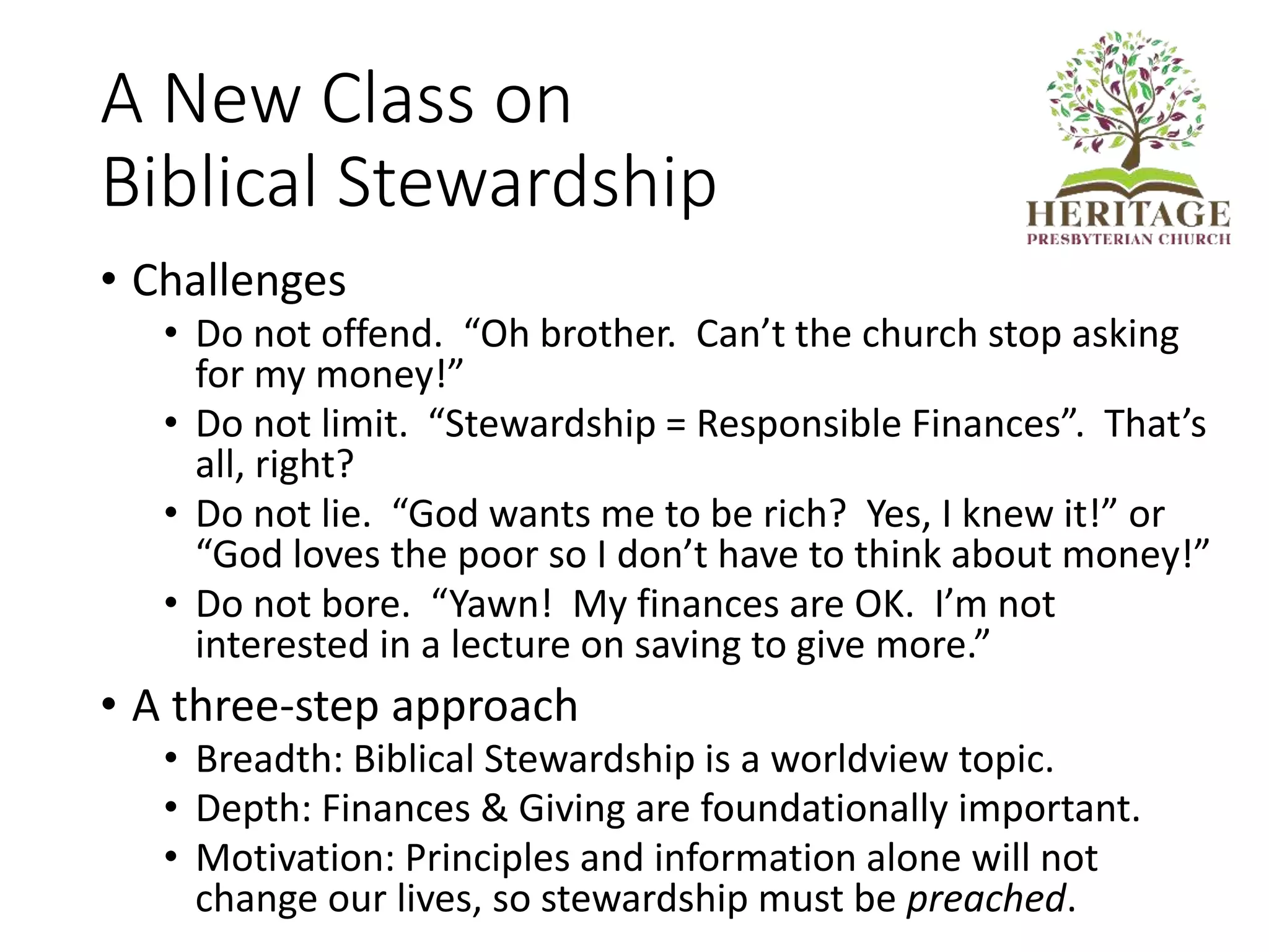 Effective Stewardship - Session 1 | PPTX