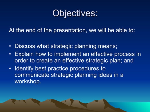 Effective Strategic Planning Workshop | PPT