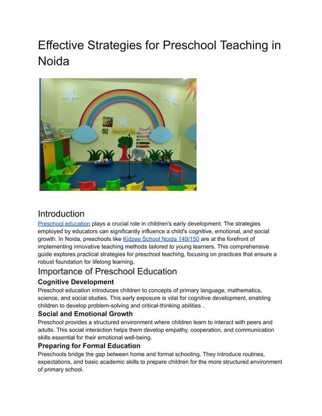Effective Strategies for Preschool Teaching in Noida.pdf