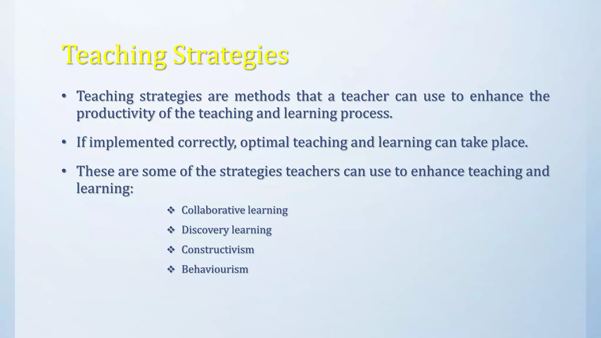 Effective strategies for teaching mathematics | PPTX