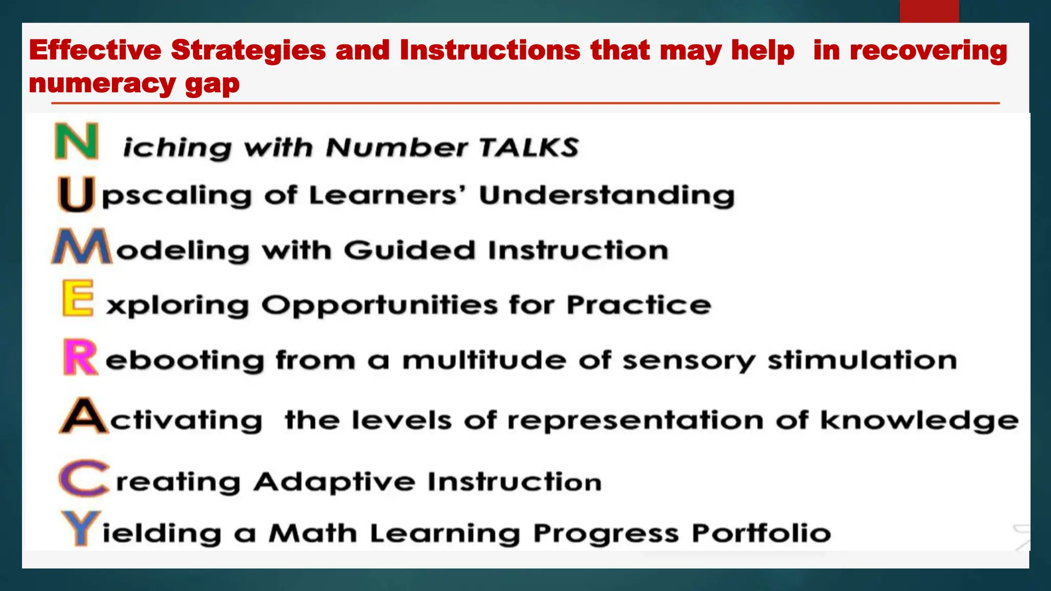 Effective strategies to recover numeracy gap.pptx