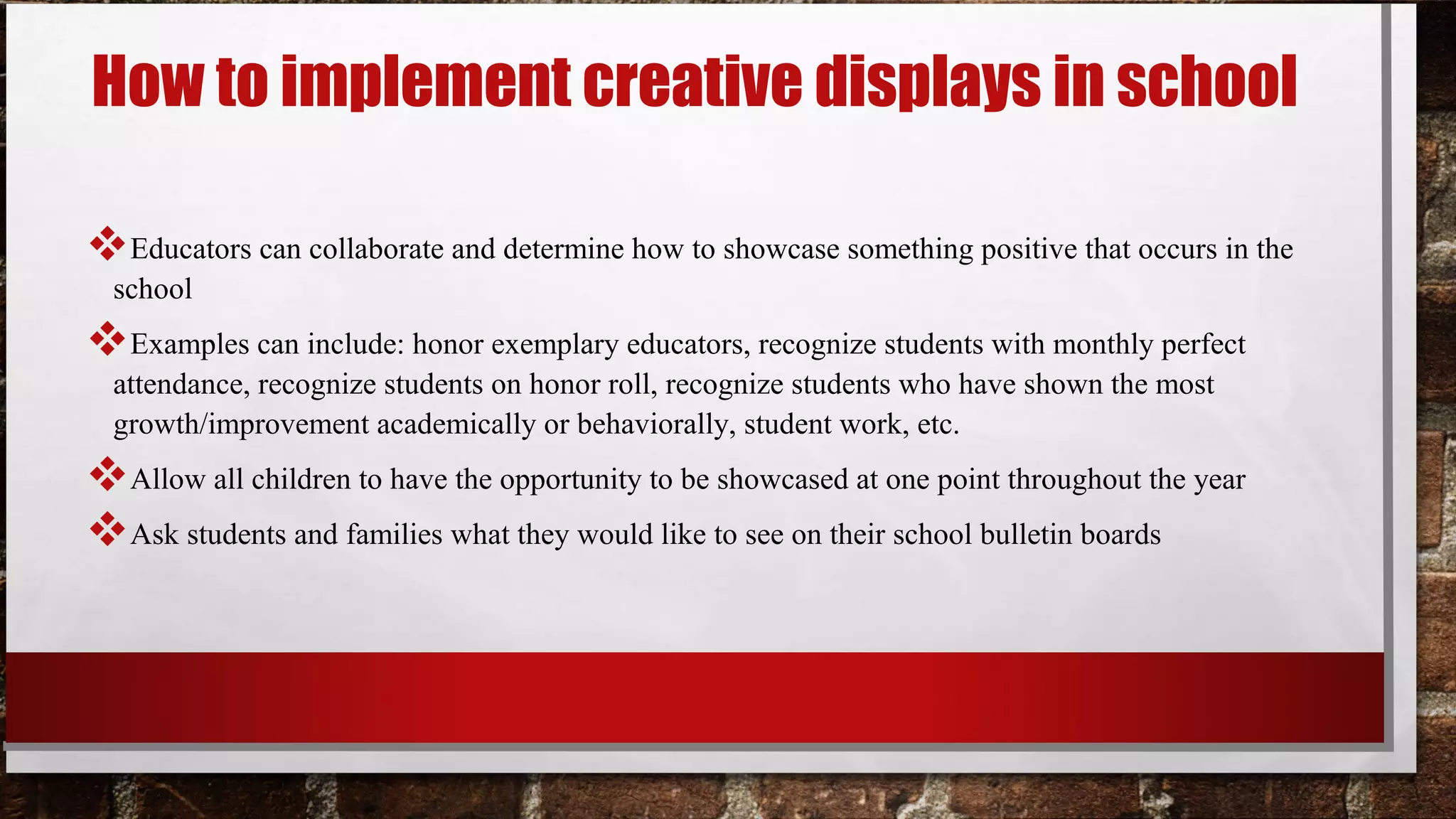 Creative Display of School Data | PPT
