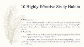 Effective Study Habits and Time Management | PPTX