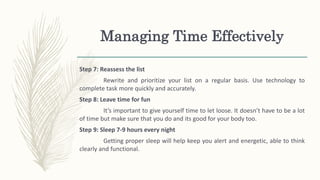 Effective Study Habits and Time Management | PPTX