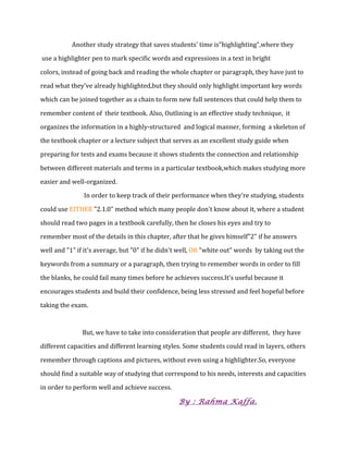 Effective study skills 2 | PDF | Educational Assessment | Education