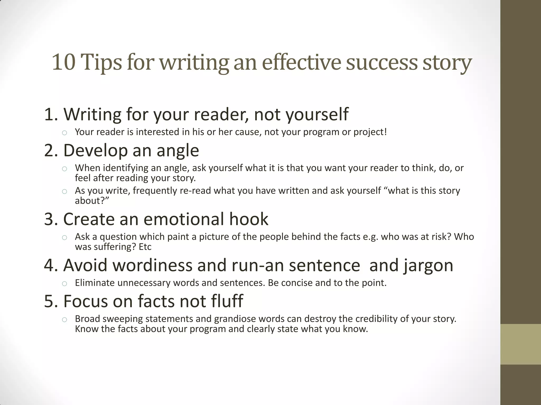 Effective success story writing | PDF
