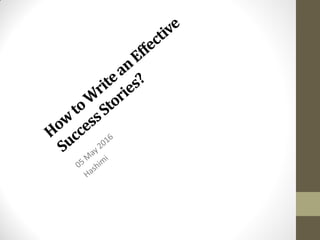 Effective success story writing | PDF