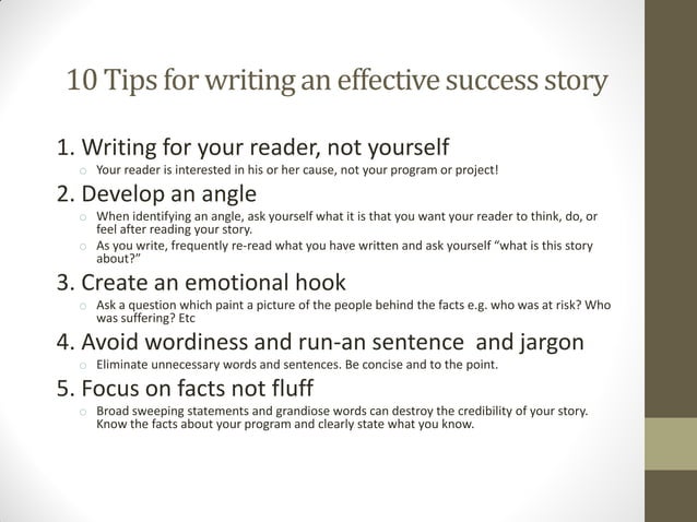 Effective success story writing | PDF | Books and Literature
