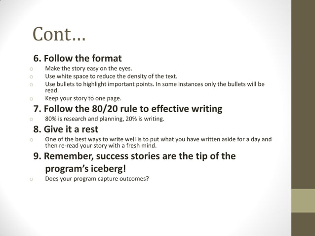 Effective success story writing | PDF | Books and Literature