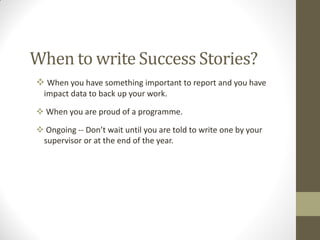 Effective success story writing | PDF