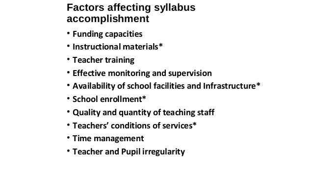 Effective syllabus coverage in elementary schools