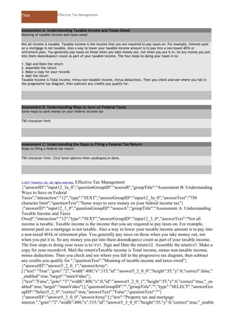 Effective tax management | DOC | Home Financing | Personal Debt