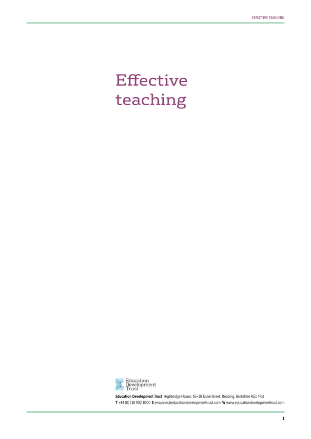 Effective teaching | PDF