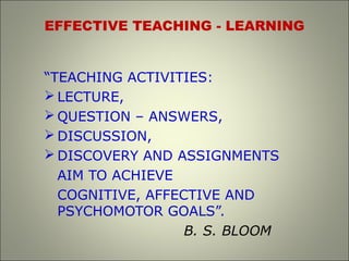 Effective Teaching Learning | PPT