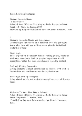 Effective Teaching MethodsResearch-Based PracticeCl.docx