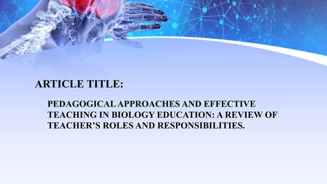 Effective teaching of biology | PPTX | Education
